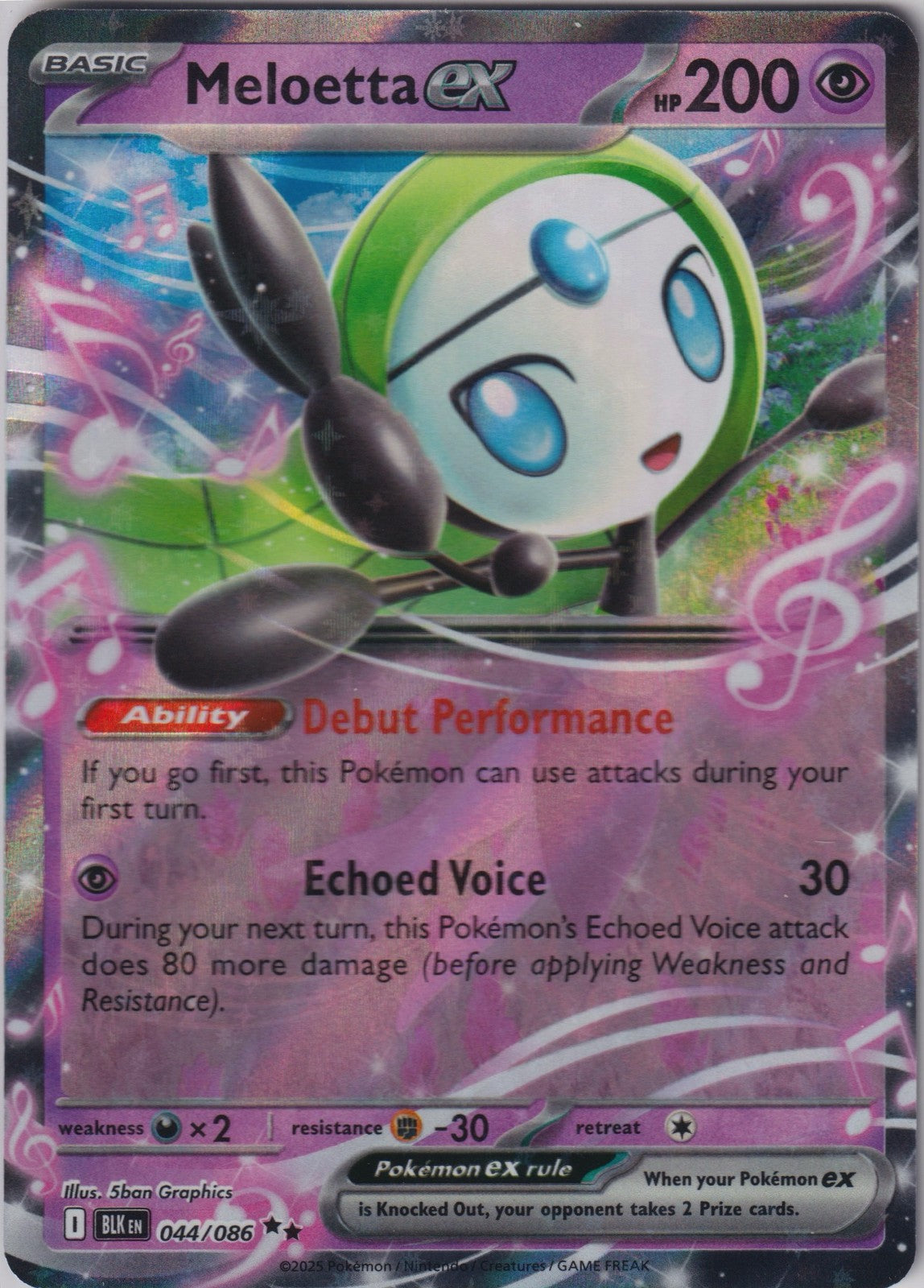 Meloetta ex #044/086 SV: Black Bolt Pokemon – PikaCards